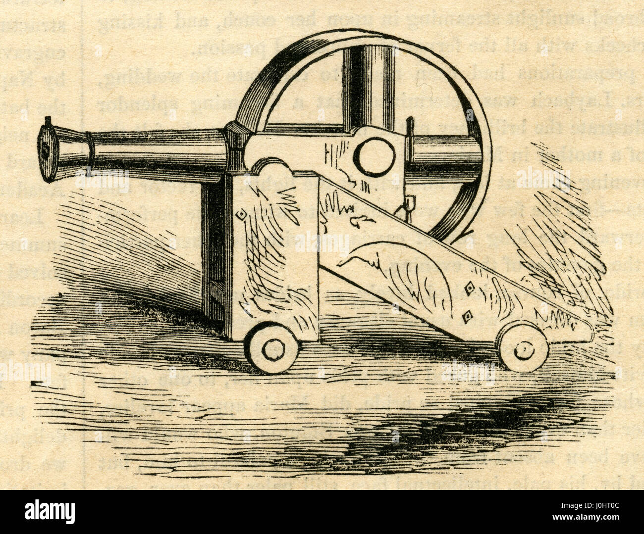 Antique 1854 engraving, "Cochran's Revolving Cannon." Cochran's ...