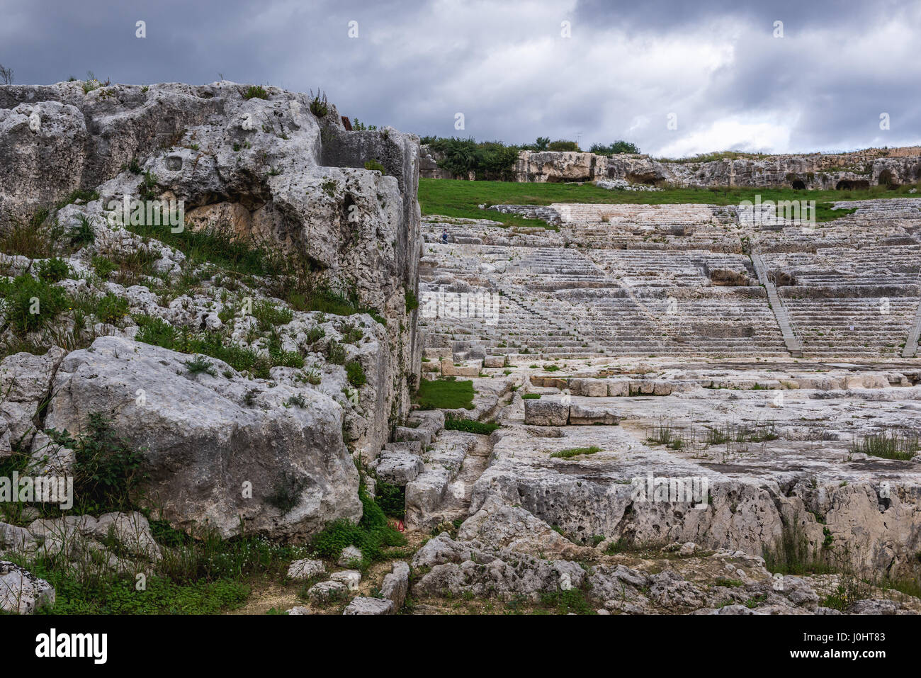 Ruins of ancient Greek Theater from 5th century BC in Neapolis ...