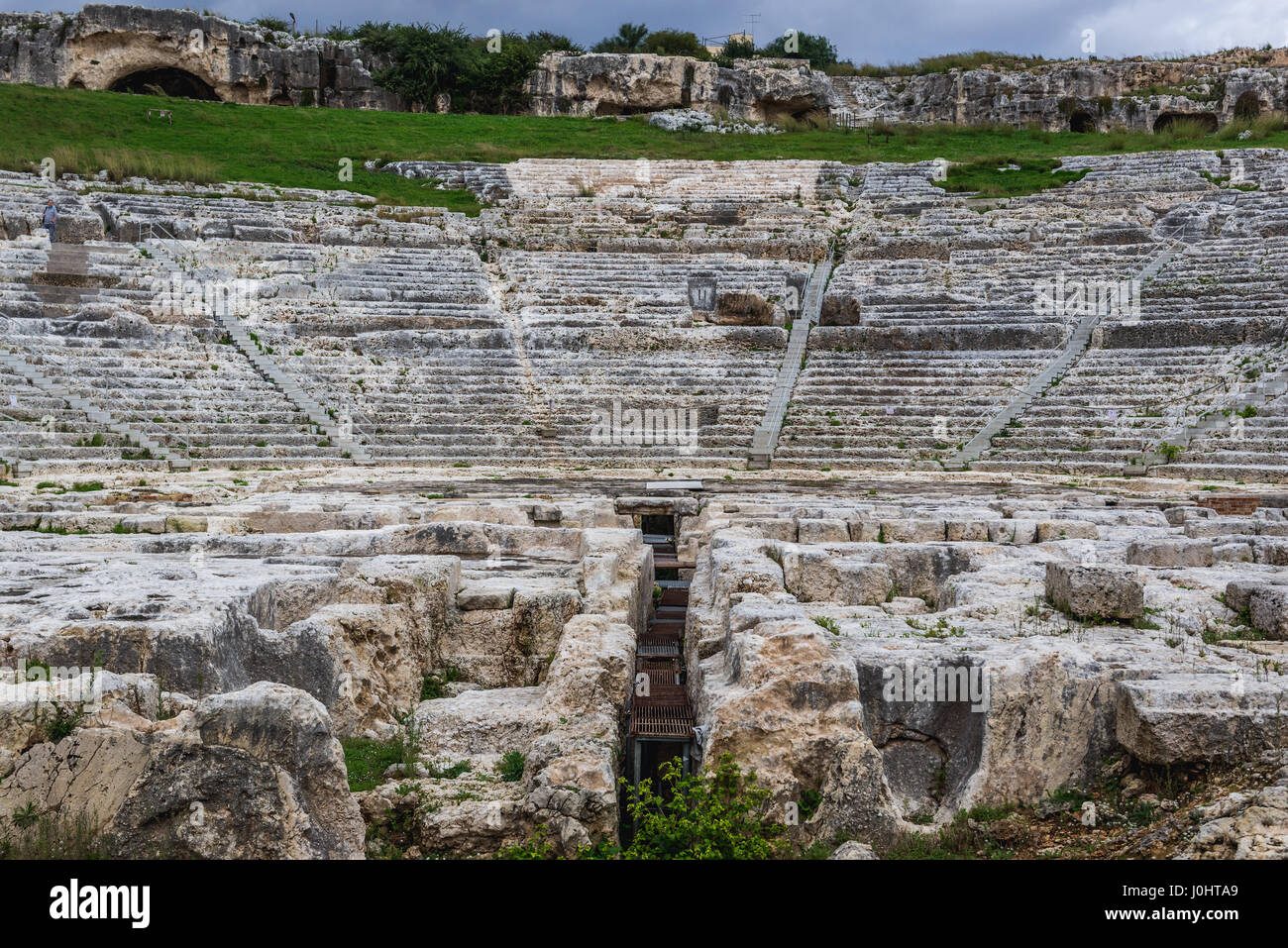 Front view on ancient ruins of Greek Theater from 5th century BC in ...