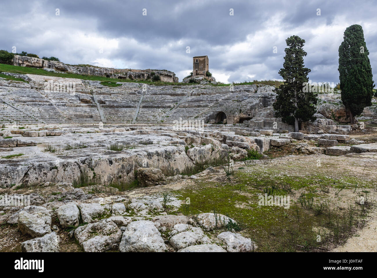 Ancient ruins of Greek Theater from 5th century BC in Neapolis ...