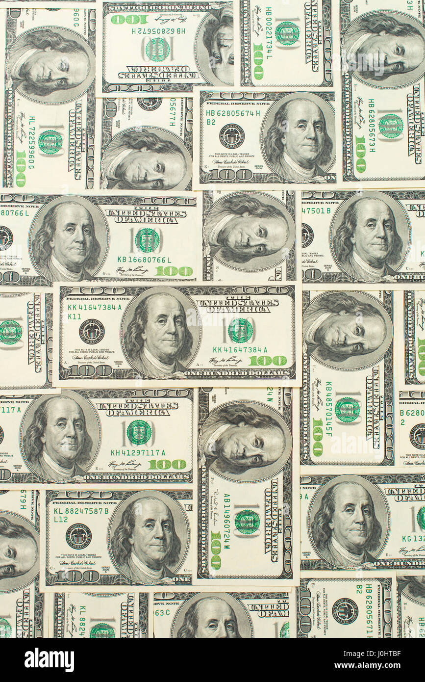 background from scattered dollar banknotes as abstract seamless Stock ...