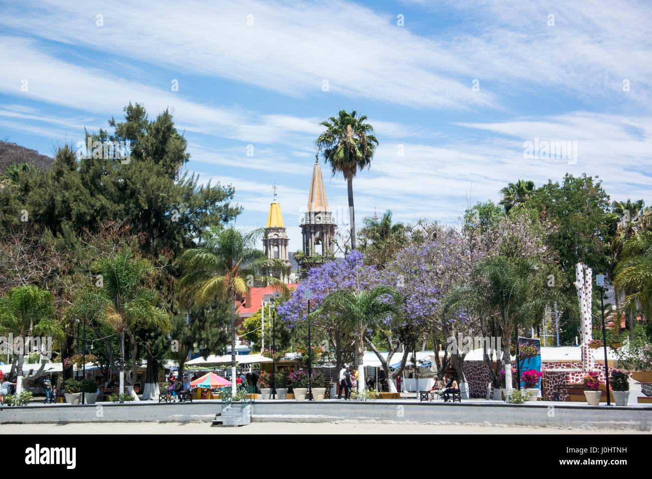 Lake front, Chapala, Jalisco, Mexico. Lake Chapala is the largest body ...