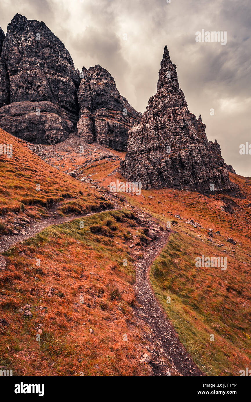 Famous view to Old Man of Storr, Scotland, UK Stock Photo - Alamy