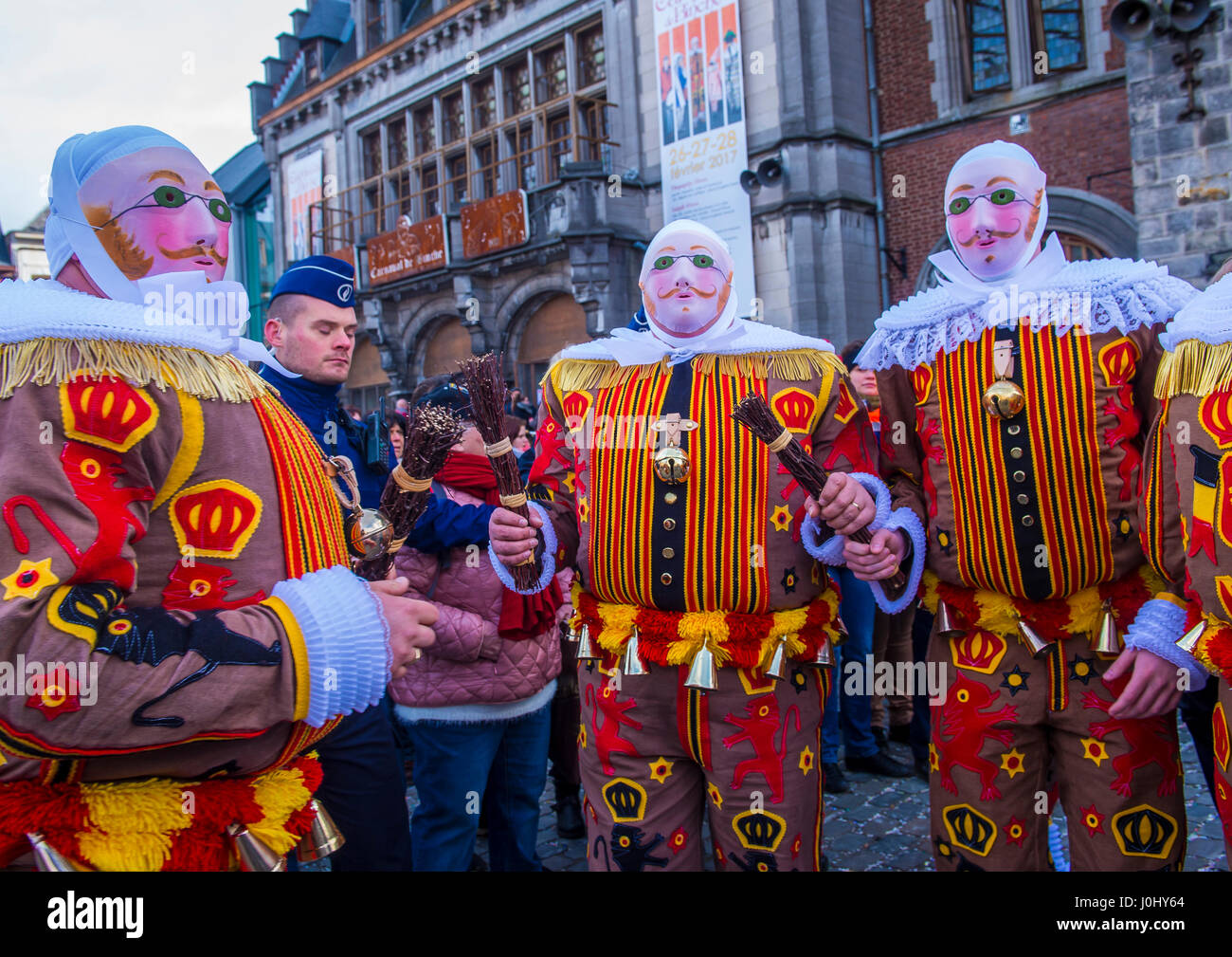 Participants in the Binche Carnival in Binche, Belgium Stock Photo - Alamy