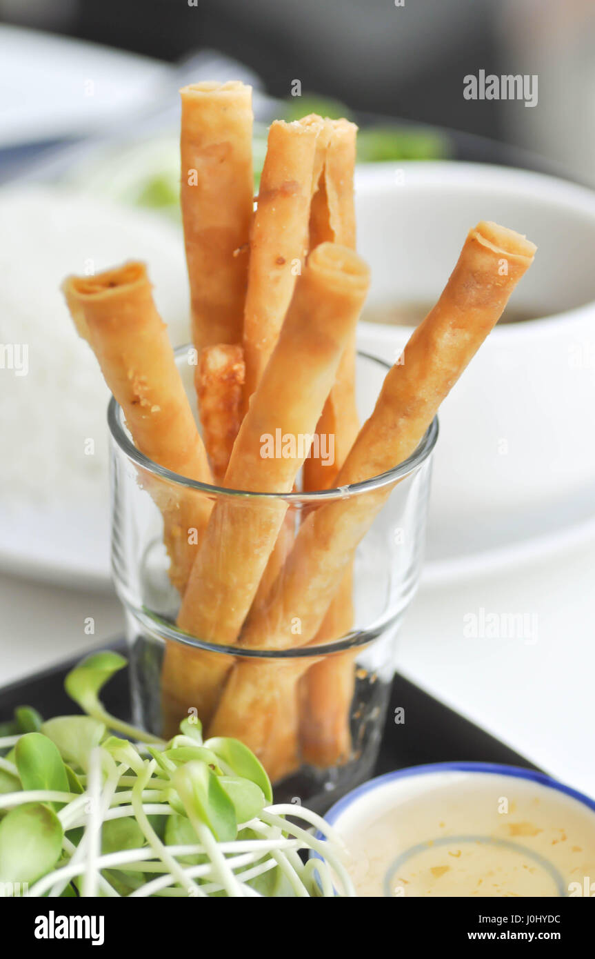 spring roll , snack or roll stick dish Stock Photo - Alamy