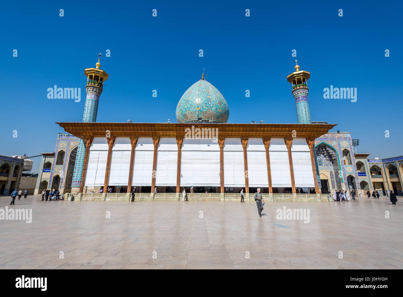 Mosque and Mausoleum of Shah Cheragh in Shiraz city, capital of Fars ...