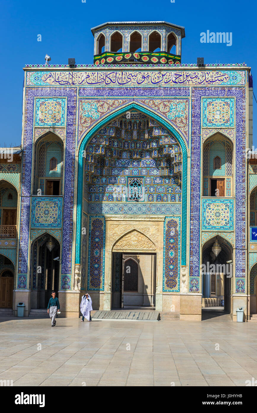 Large gateway of Mosque and Mausoleum of Shah Cheragh in Shiraz city ...