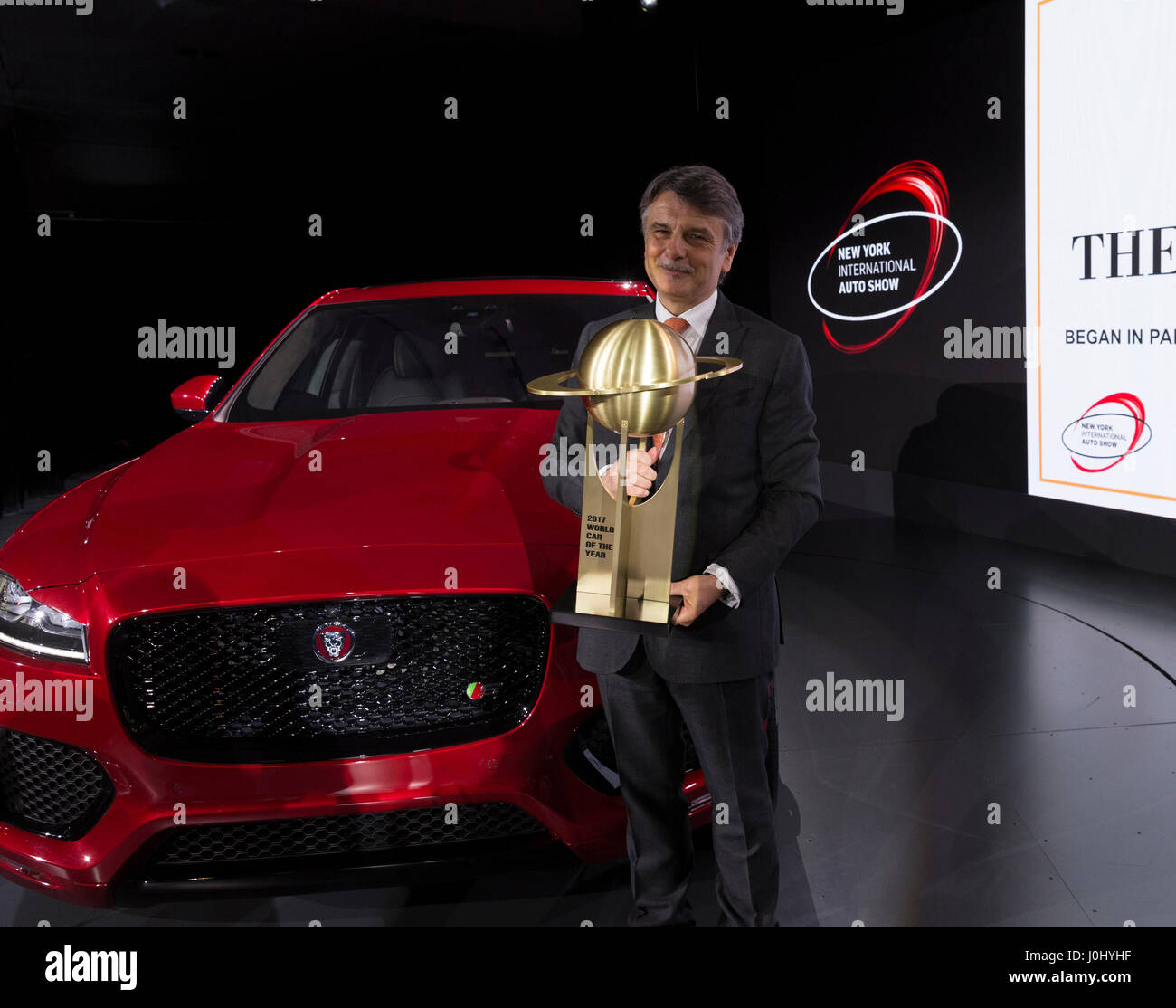 New York, United States. 12th Apr, 2017. Dr. Ralf Speth CEO of Jaguar ...