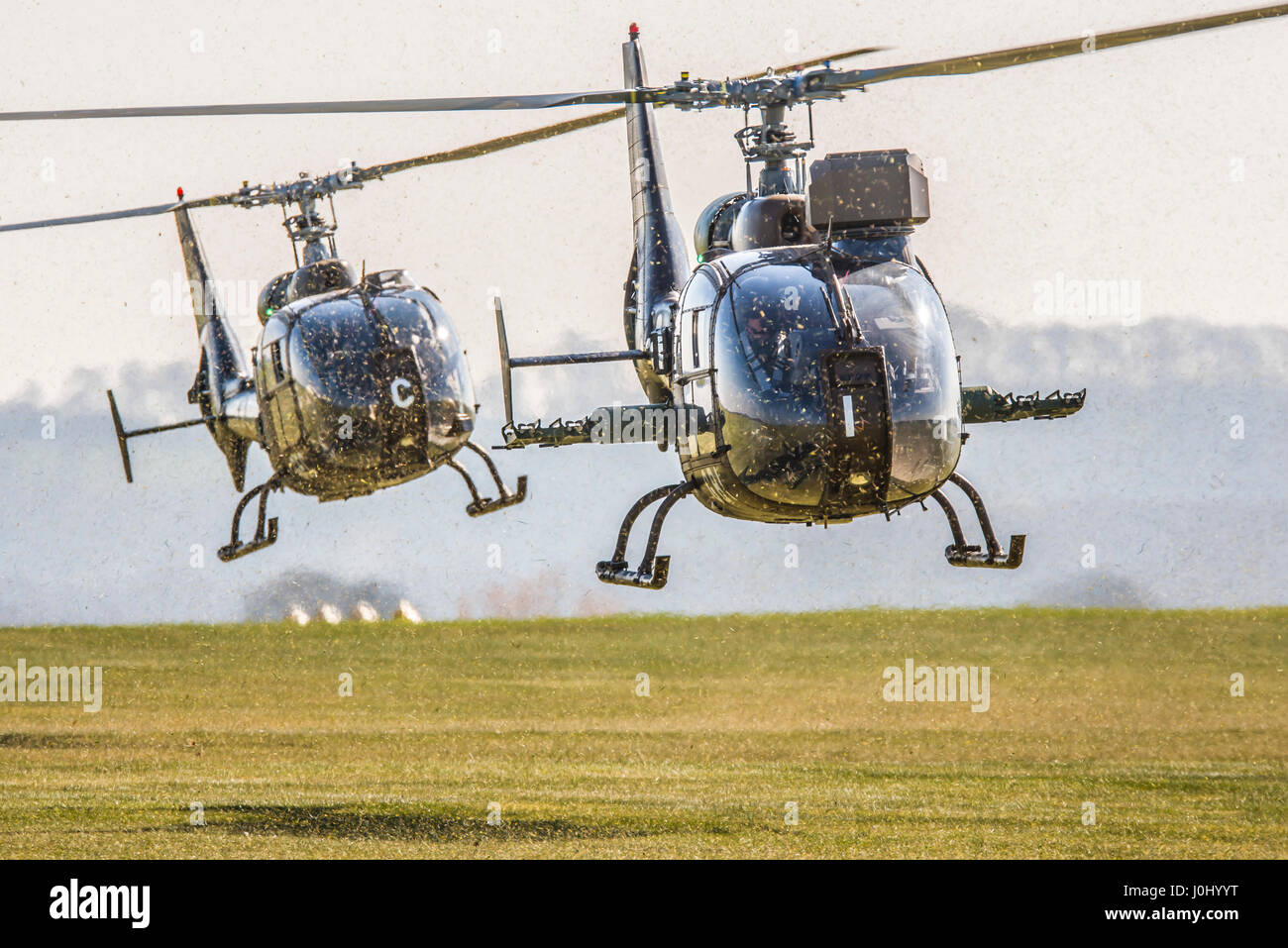 French Army Aerospatiale Gazelle SA341 helicopters seen here at the ...