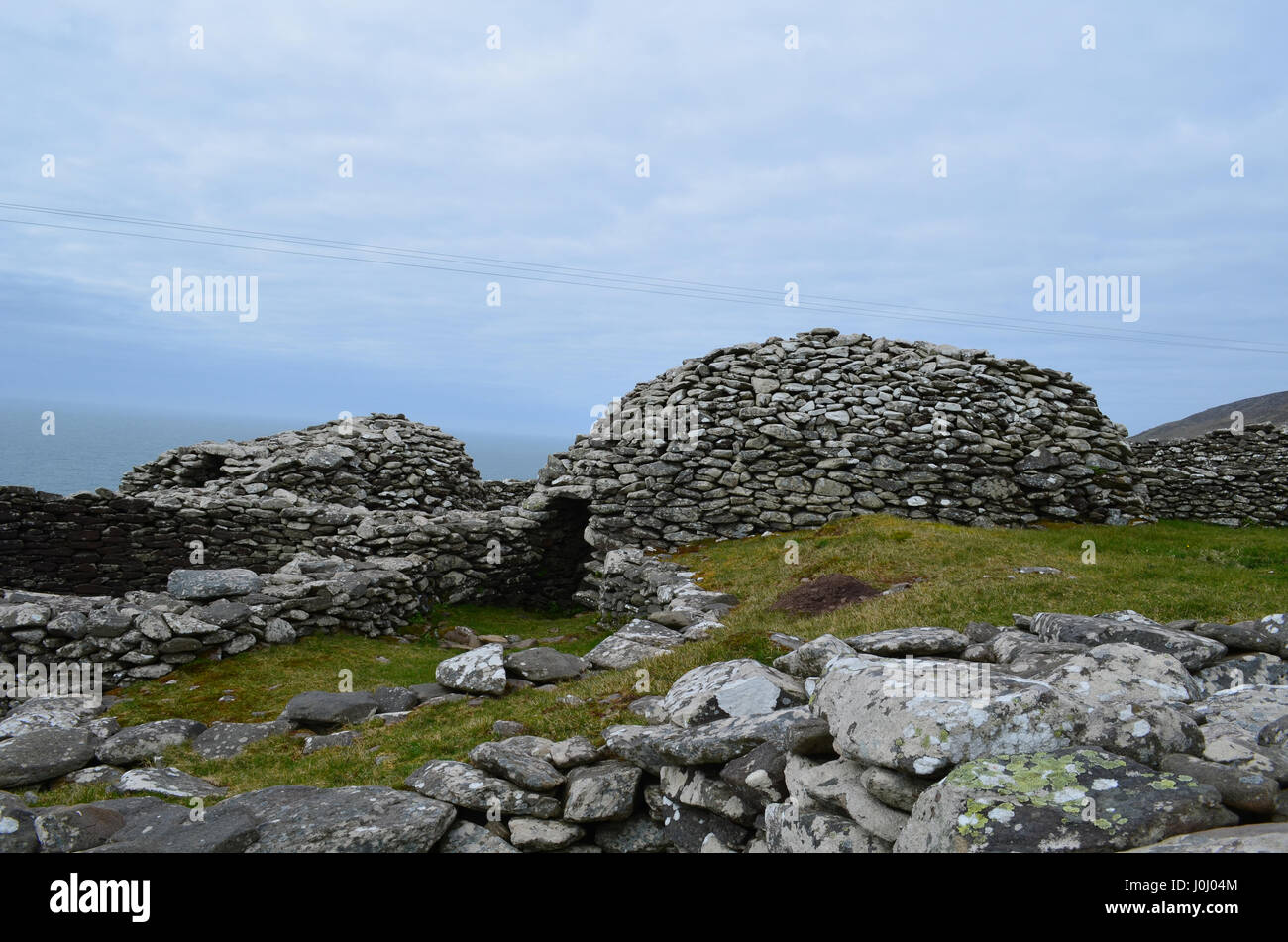 Collection of stone beehive huts remaining intact in Ireland Stock ...
