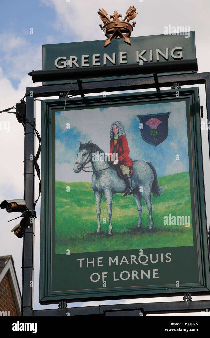 The Marquis of Lorne Inn sign , Stevenage, Hertfordshire Stock Photo ...