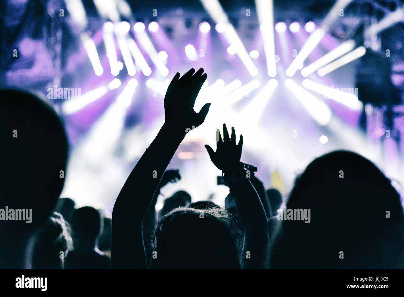 Concert crowd applauding at a music festival Stock Photo - Alamy