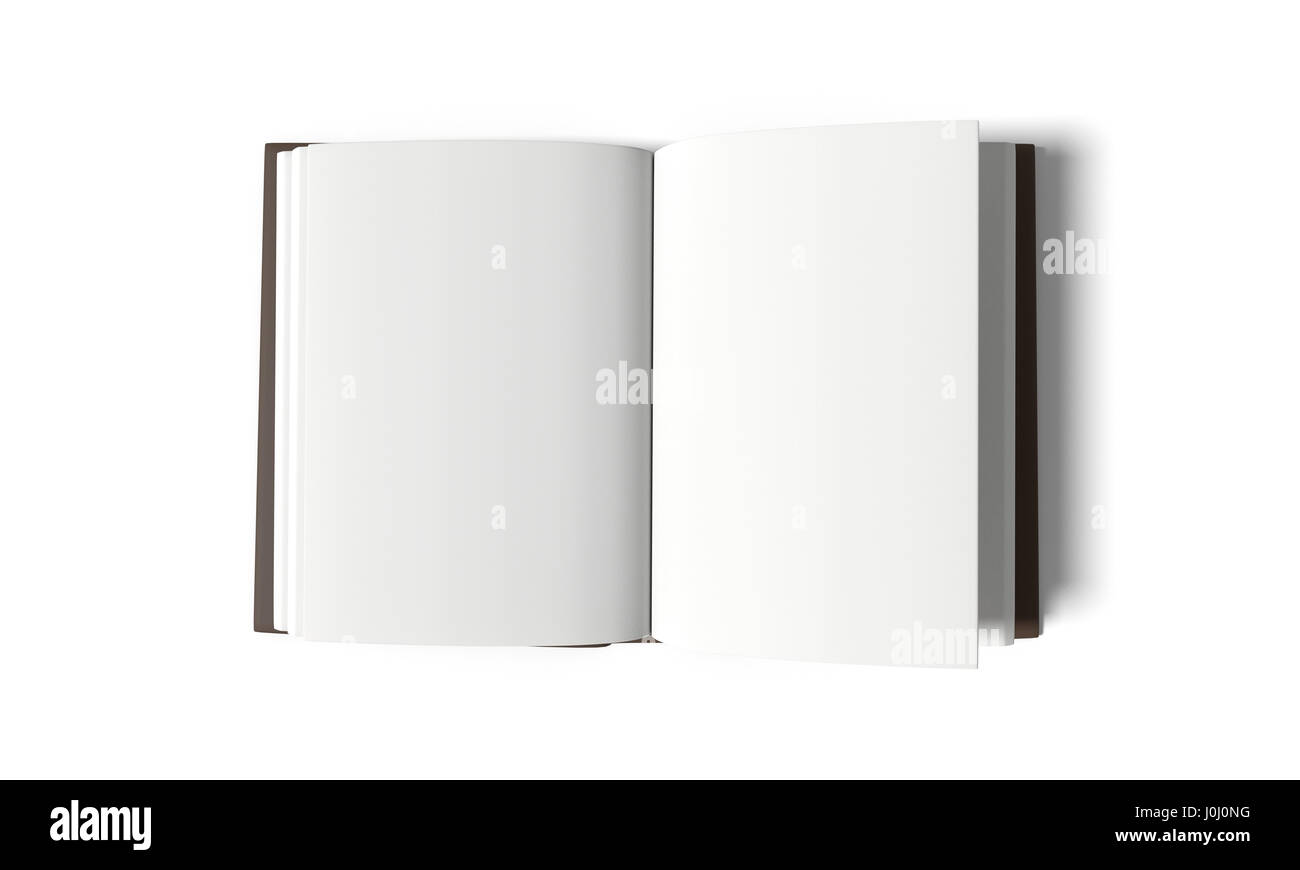 empty white book on isolated white background in 3D rendering Stock ...