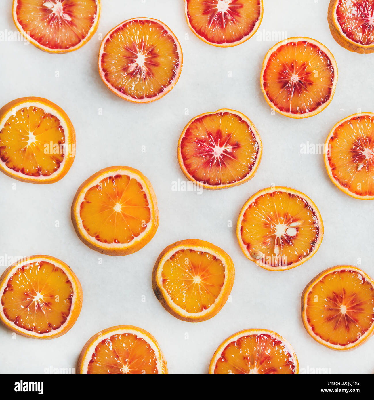 Natural fruit pattern concept with blood orange slices, square crop ...