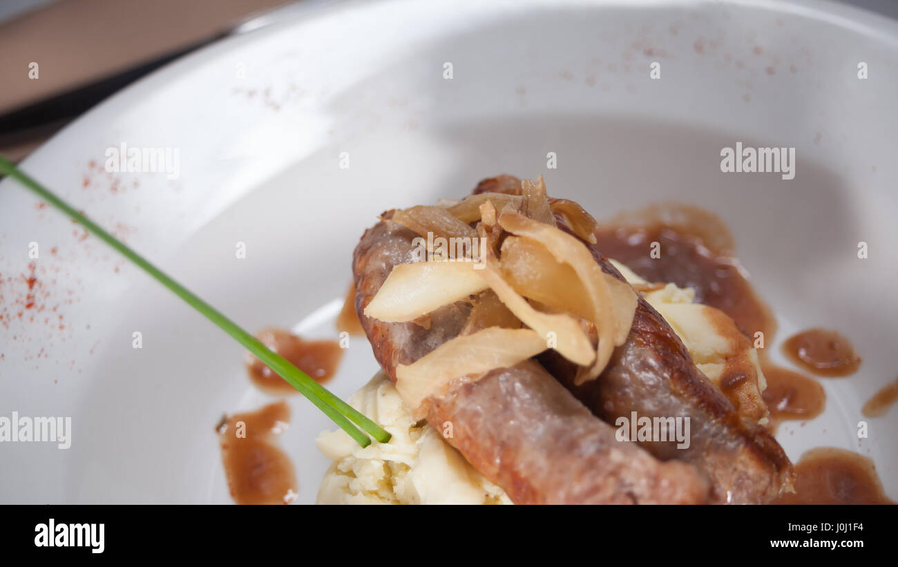Food and Brandy Restaurant Service Stock Photo - Alamy