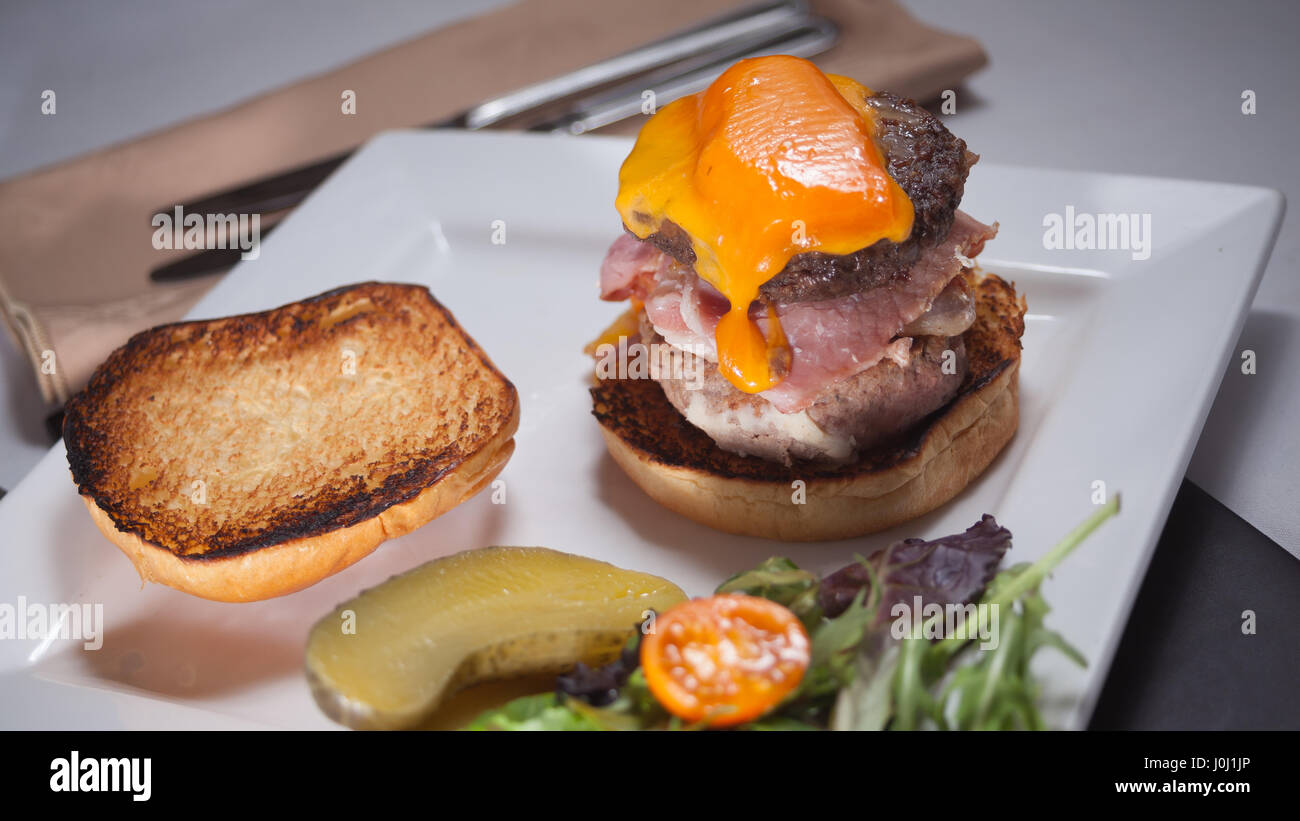 Food and Brandy Restaurant Service Stock Photo - Alamy