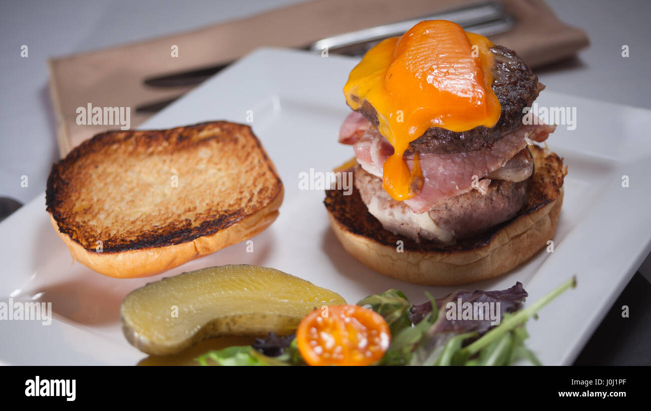 Food and Brandy Restaurant Service Stock Photo - Alamy