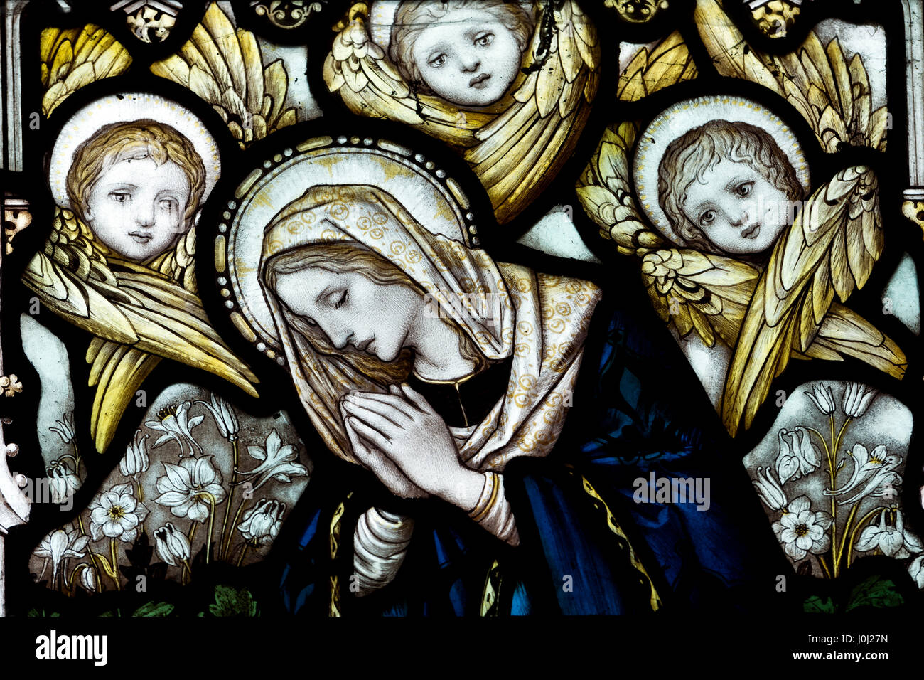 Stained glass window detail, St. Mary the Virgin Church, Icomb ...