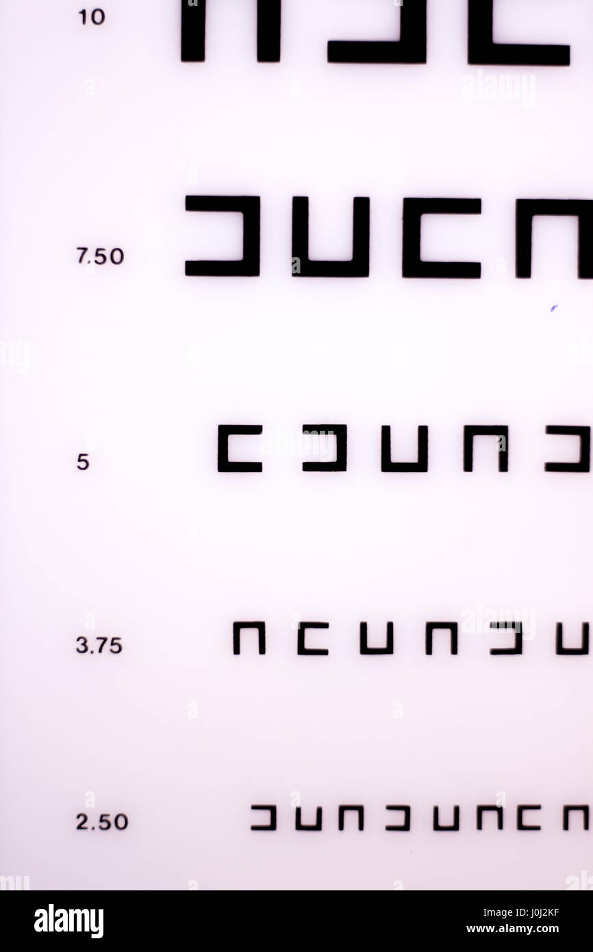 Opticians ophthalmology and optometry eye test chart to test sight and ...