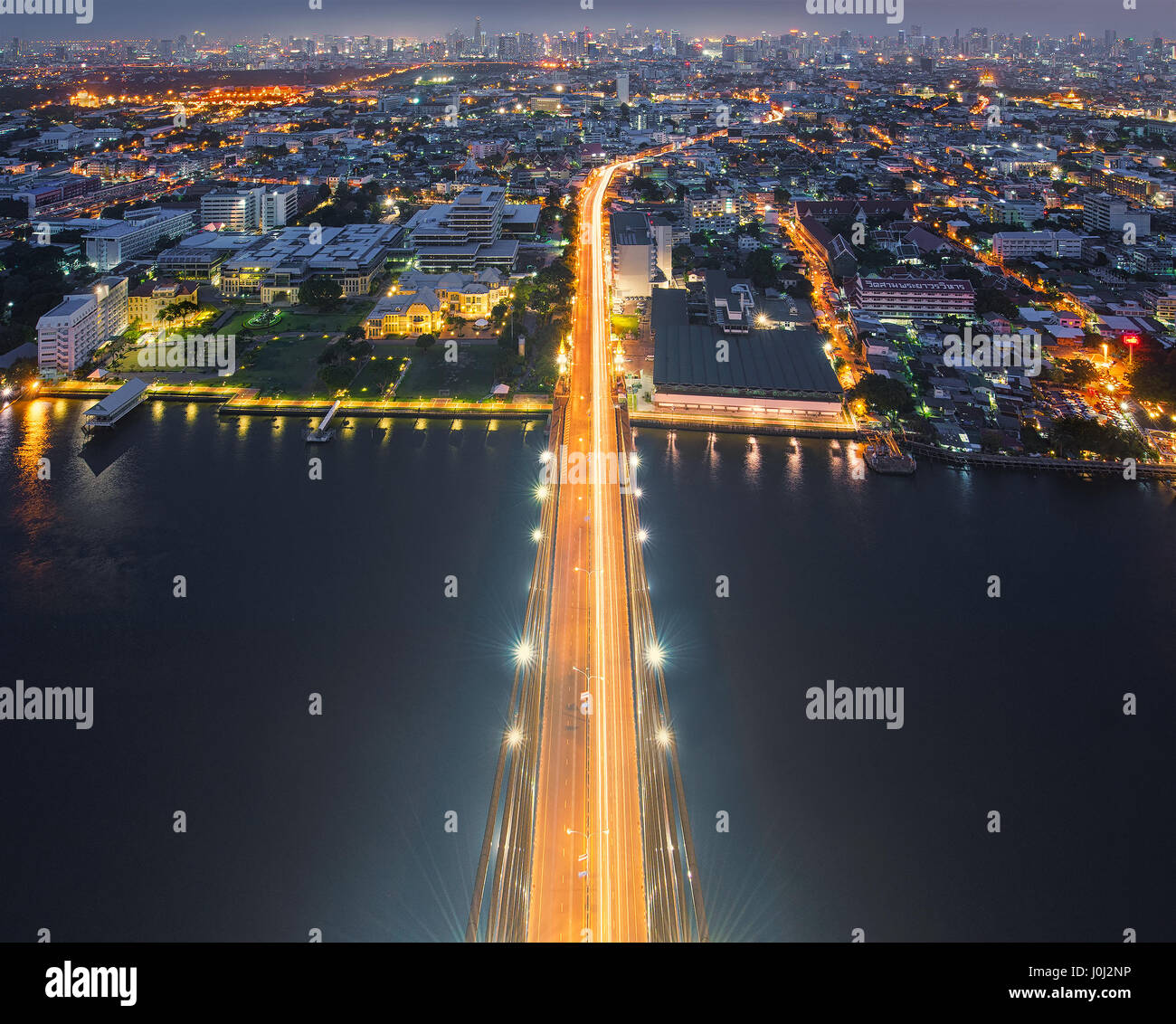 The Top of Rama VIII Bridge, Bangkok, Thailand Stock Photo - Alamy