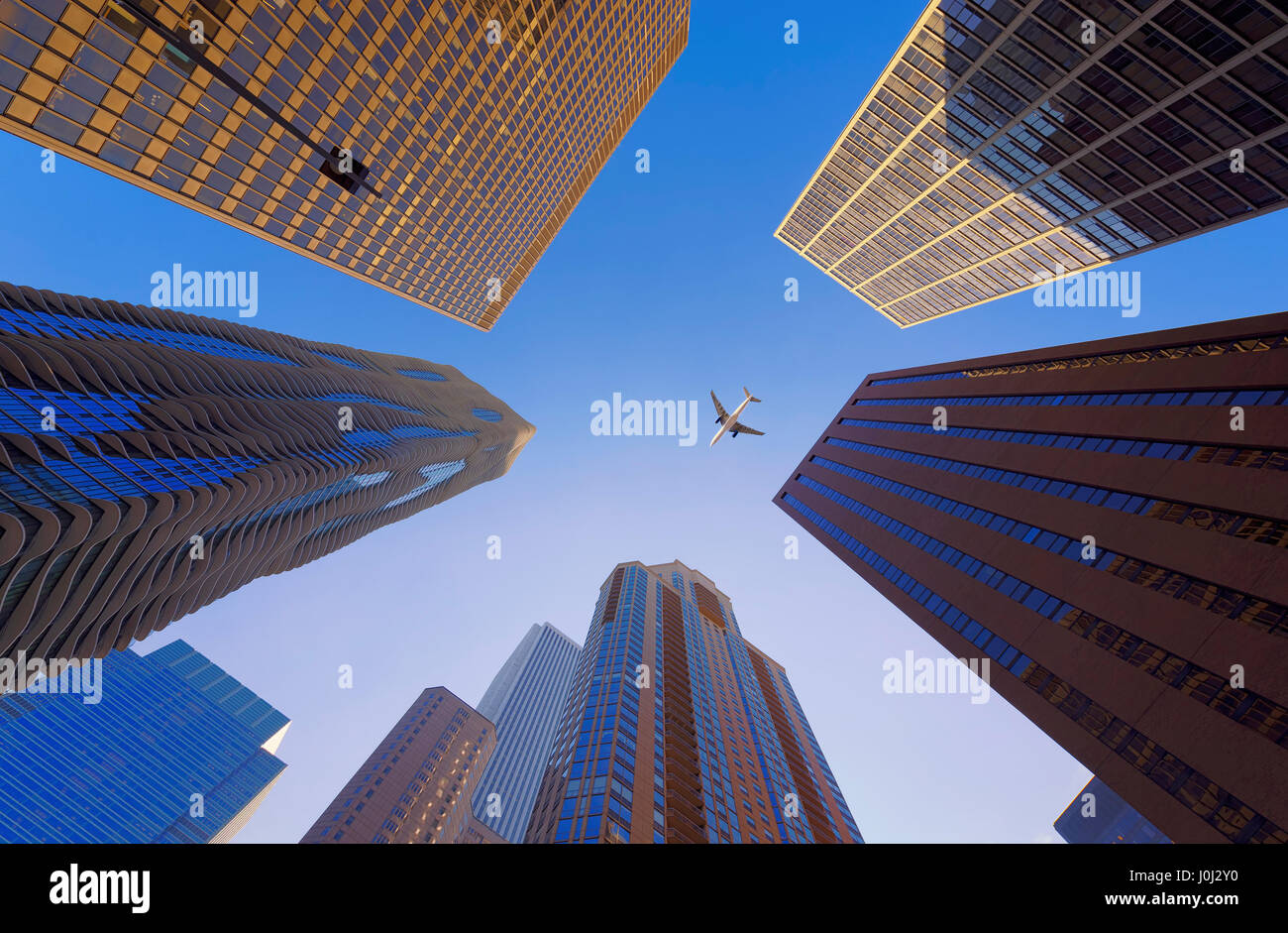 An Airplan over Chicago, illinois, USA Stock Photo - Alamy