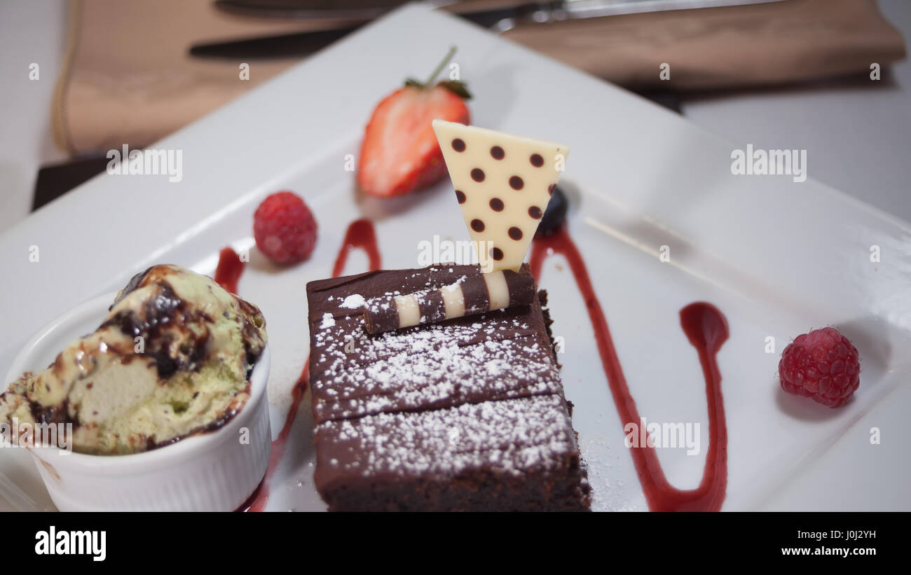 Food and Brandy Restaurant Service Stock Photo - Alamy