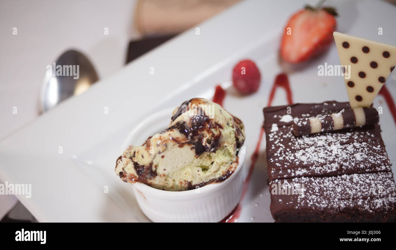 Food and Brandy Restaurant Service Stock Photo - Alamy