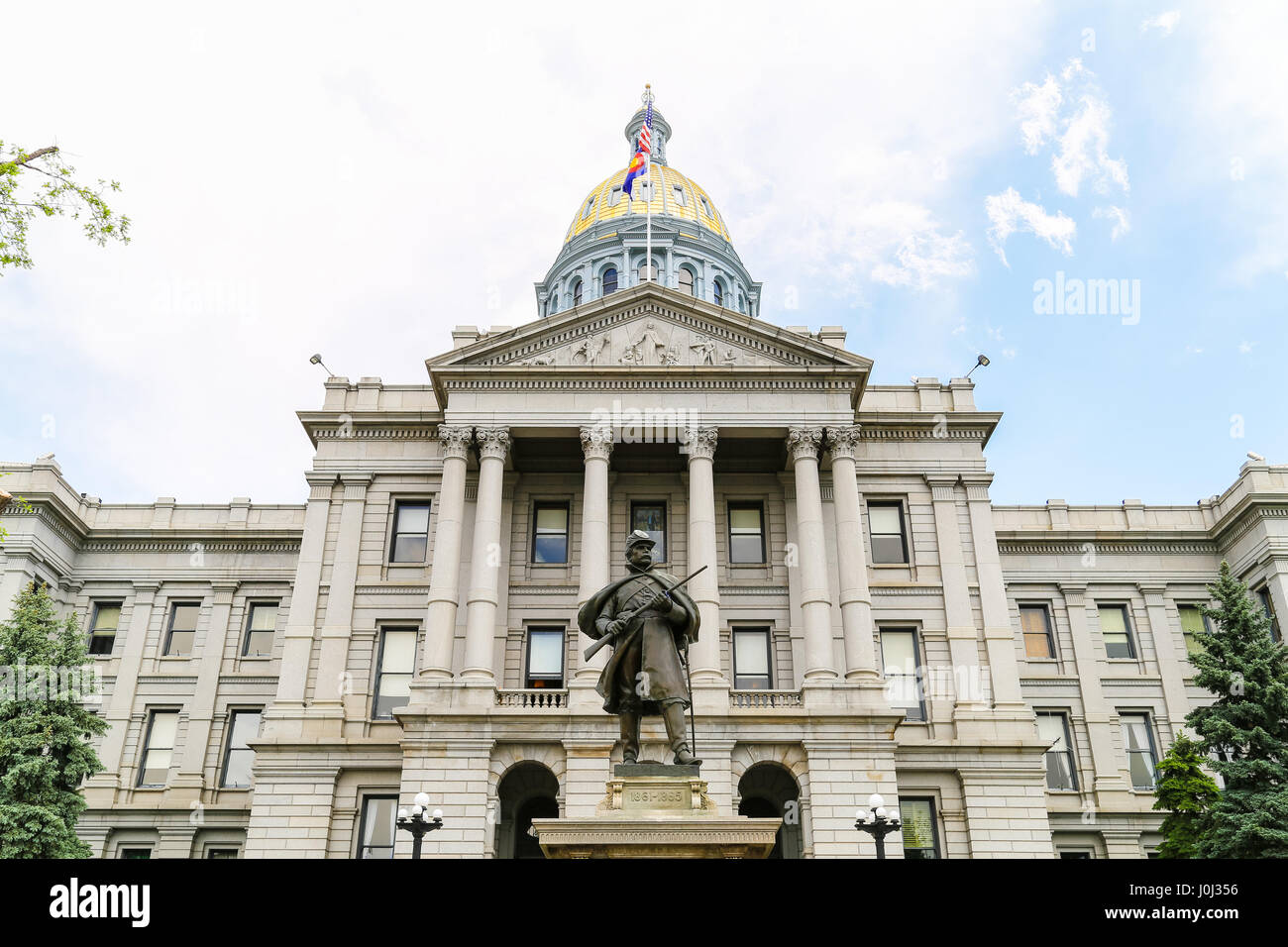 Denver, USA - May 25, 2016: Front view of the Colorado State Capitol ...