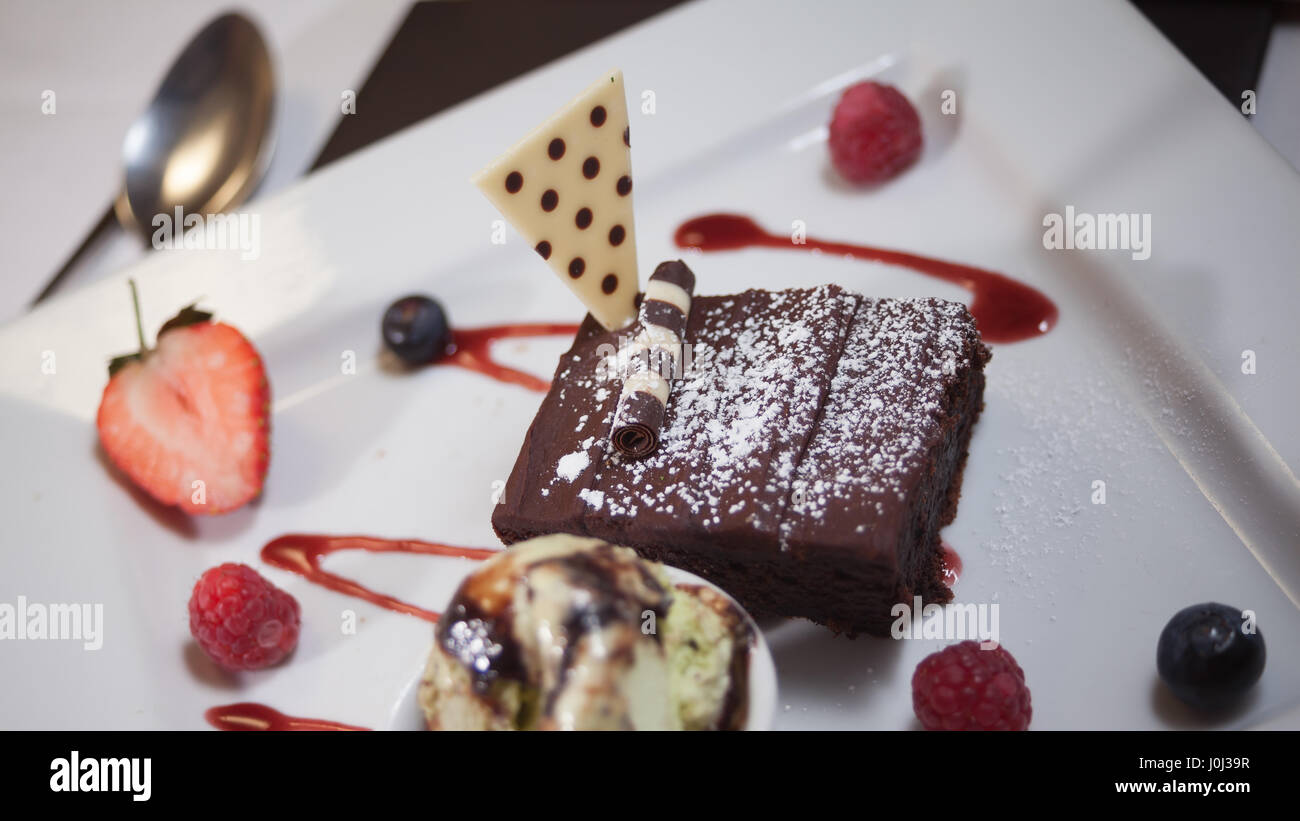 Food and Brandy Restaurant Service Stock Photo - Alamy