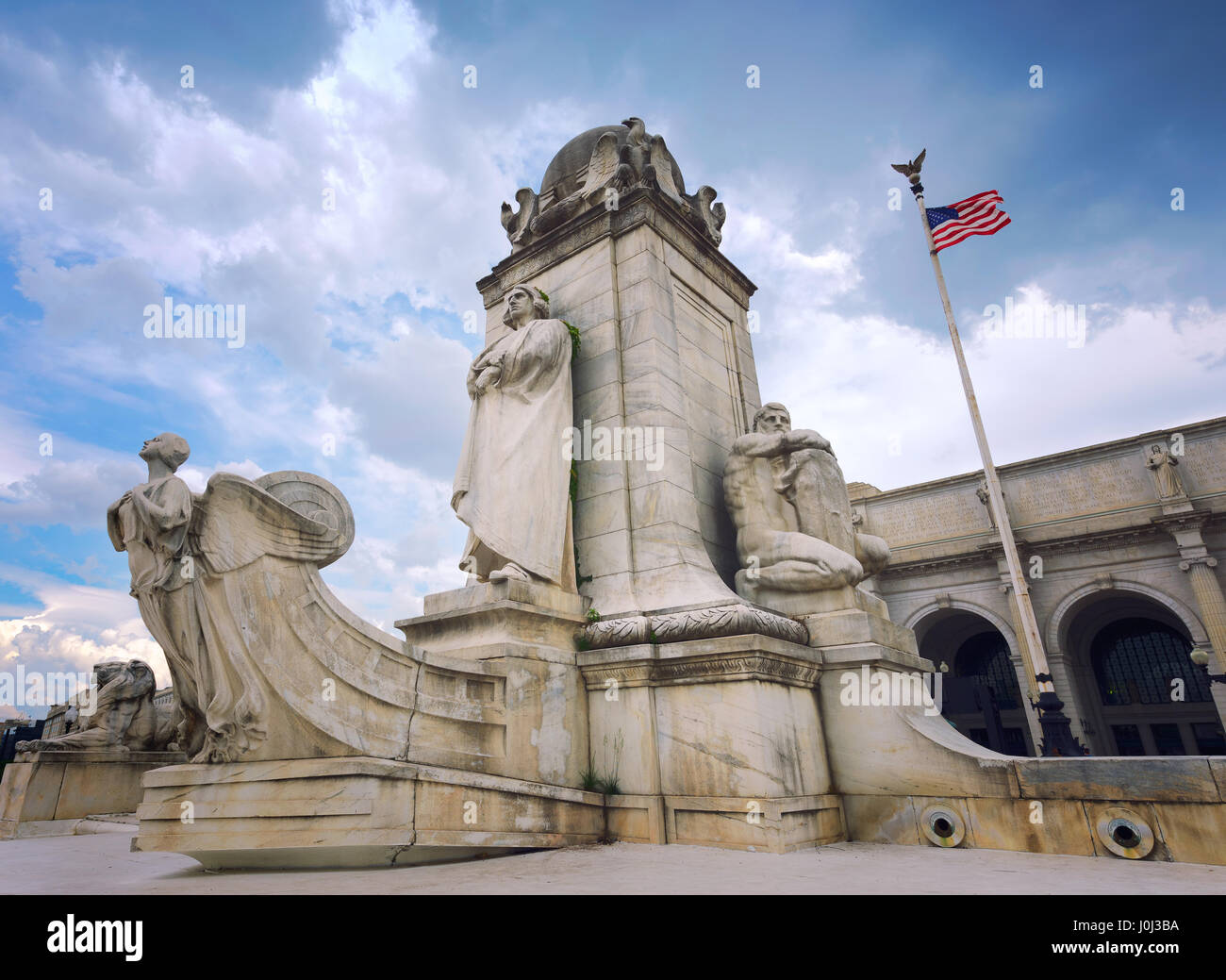 Statue of Christopher Columbus Outside Union Station Washington DC, USA ...