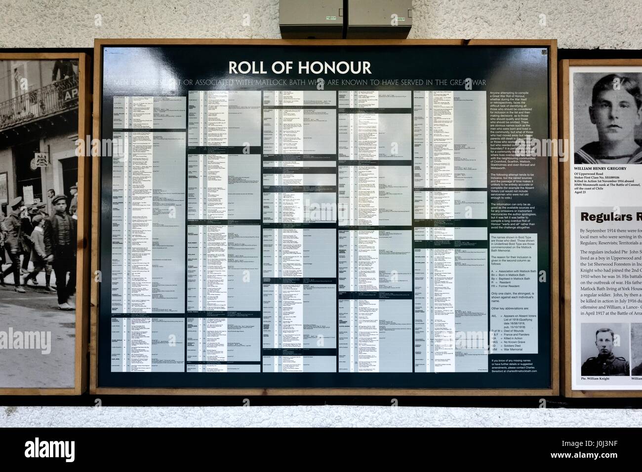Roll of honour Stock Photo - Alamy