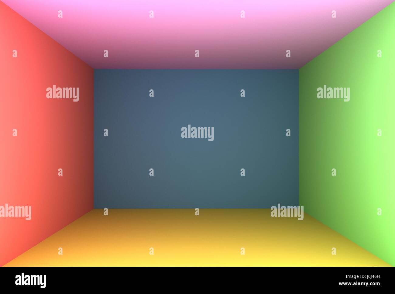 3D Rendering Colorful Empty Room Stock Photo - Alamy