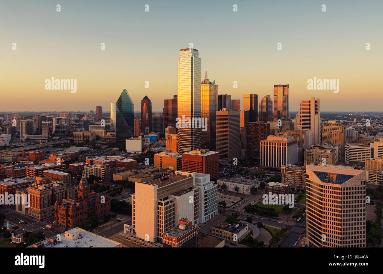 Dallas, Texas cityscape at sunset, USA Stock Photo - Alamy