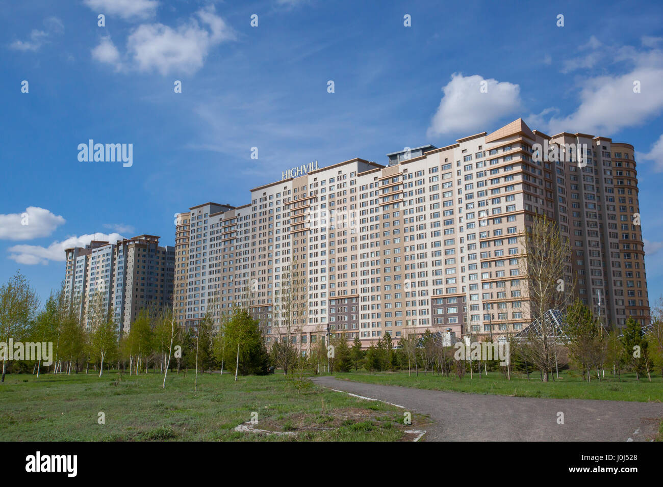Houses and buildings in Astana. A photograph in the capital of ...