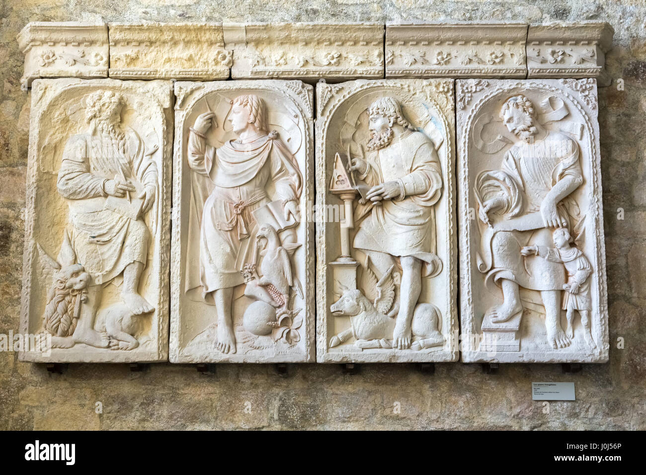 Four Evangelists, Matthew, Mark, Luke, and John, the Mont-Saint-Michel ...