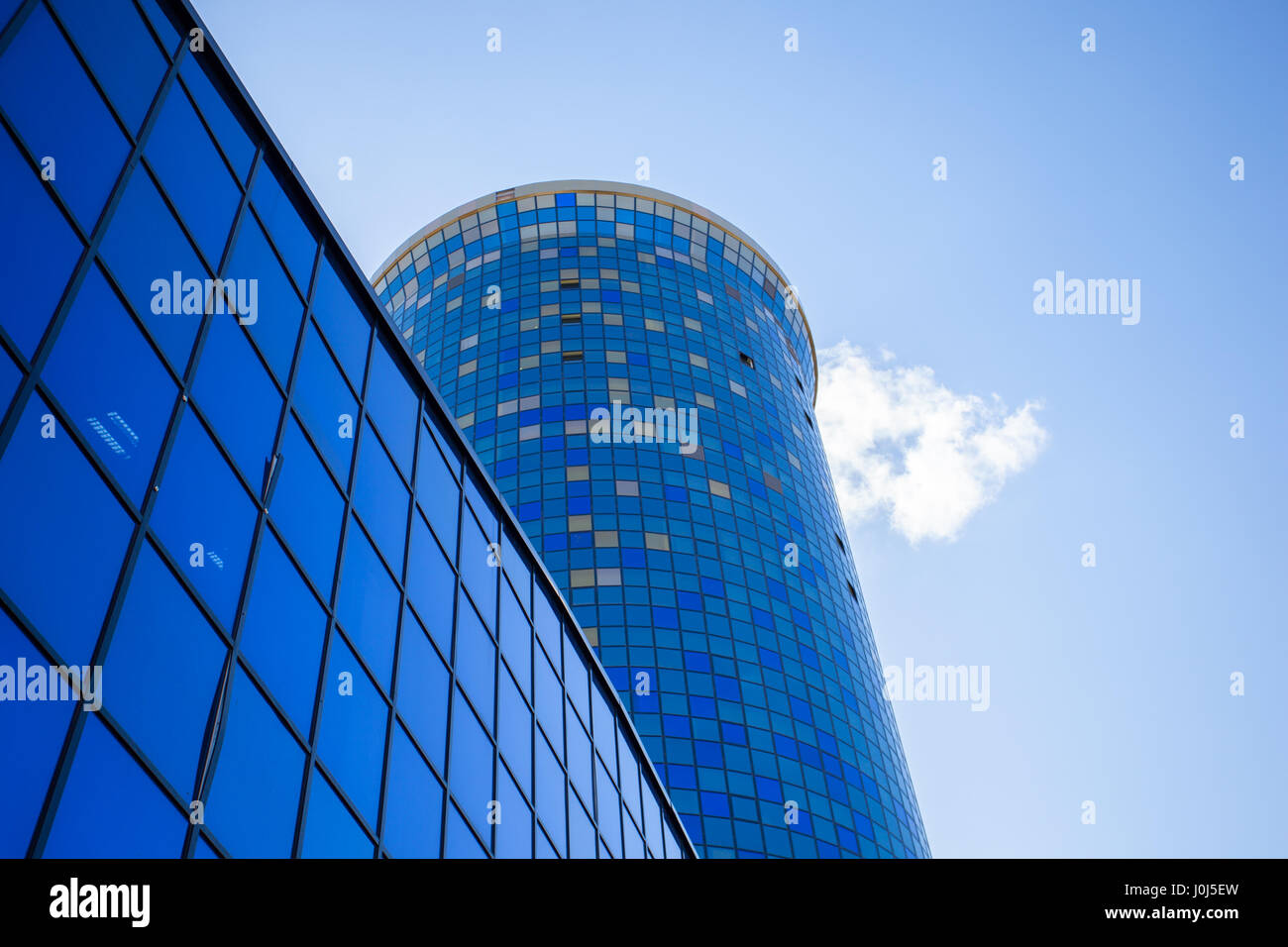 Huge building in Astana. The picture on the background of the sky in ...
