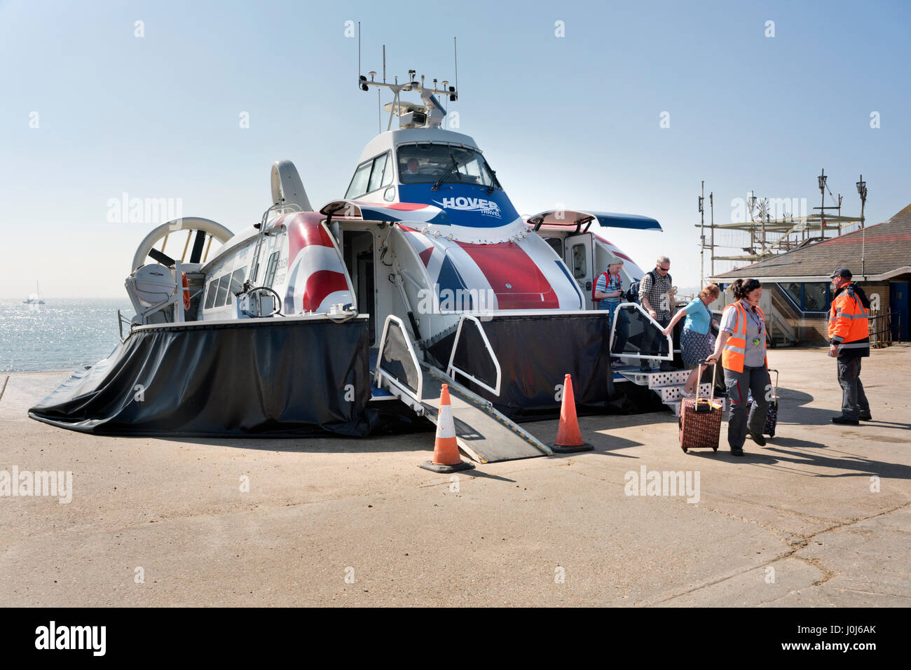Hovercraft from the Isle of Wight arrives at the travel terminal on ...