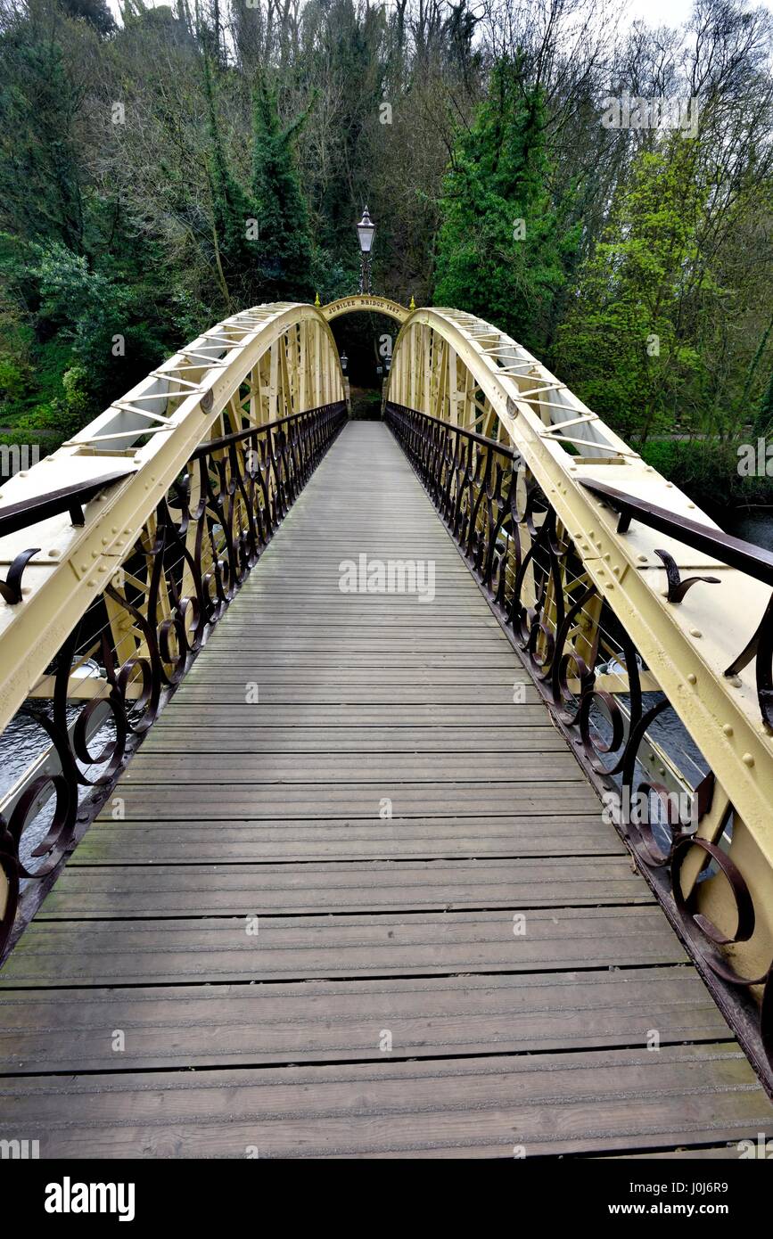 The Jubilee bridge matlock bath derbyshire england uk Stock Photo - Alamy