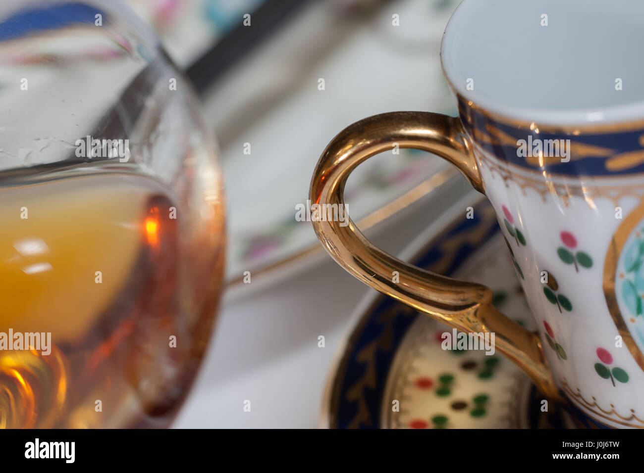 Food and Brandy Restaurant Service Stock Photo - Alamy