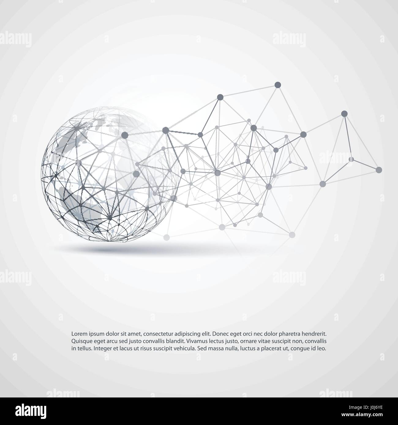 Abstract Black and White Modern Cloud Computing and Global Digital ...