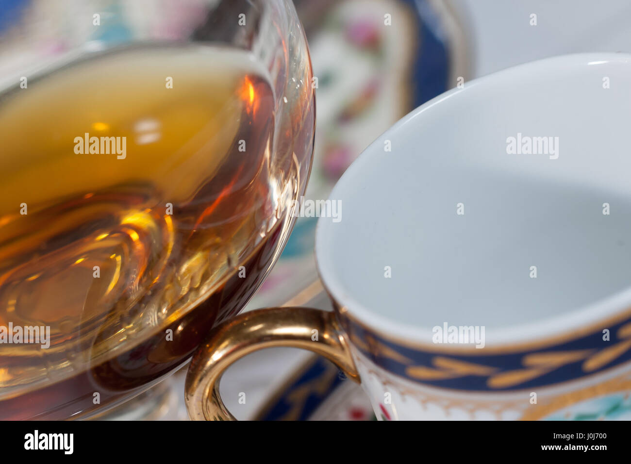 Food and Brandy Restaurant Service Stock Photo - Alamy