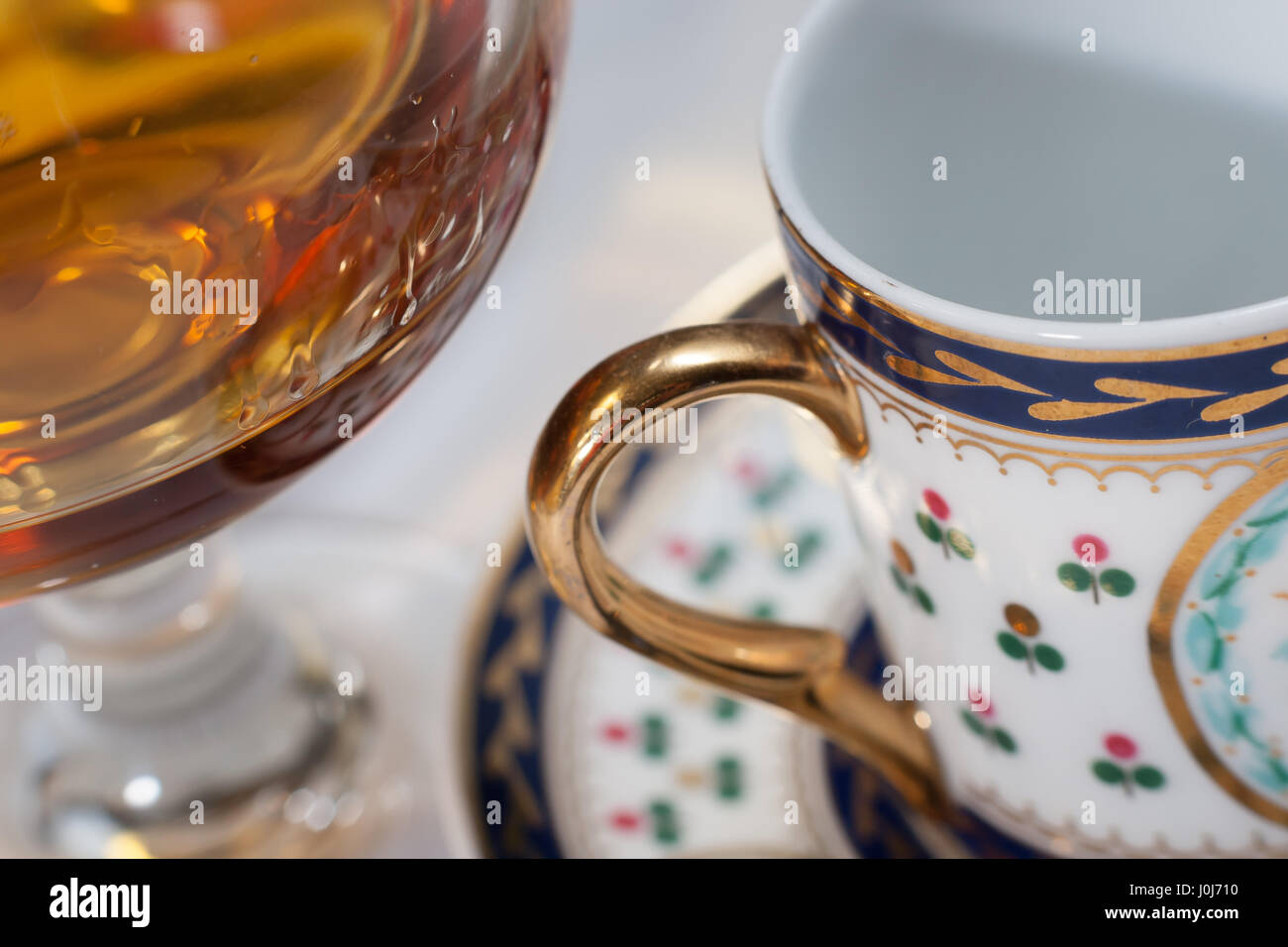 Food and Brandy Restaurant Service Stock Photo - Alamy