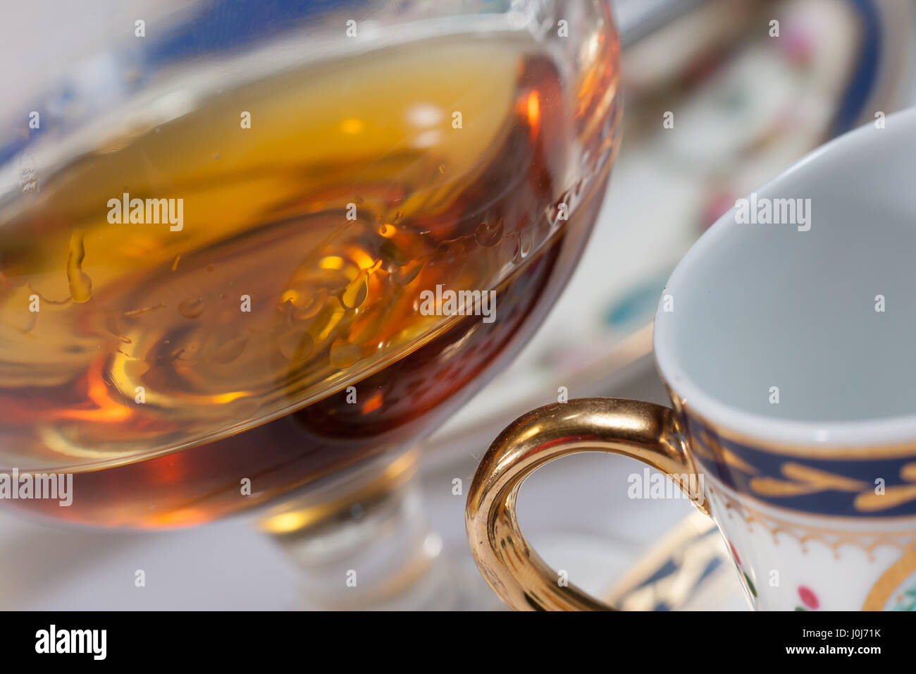 Food and Brandy Restaurant Service Stock Photo - Alamy