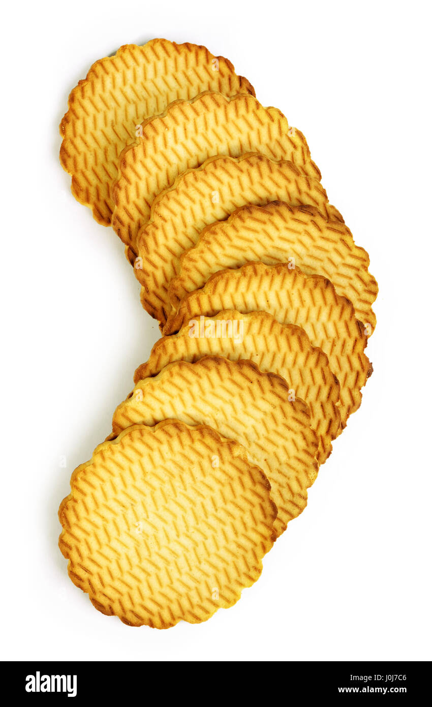 Round cookies isolated on white background Stock Photo - Alamy