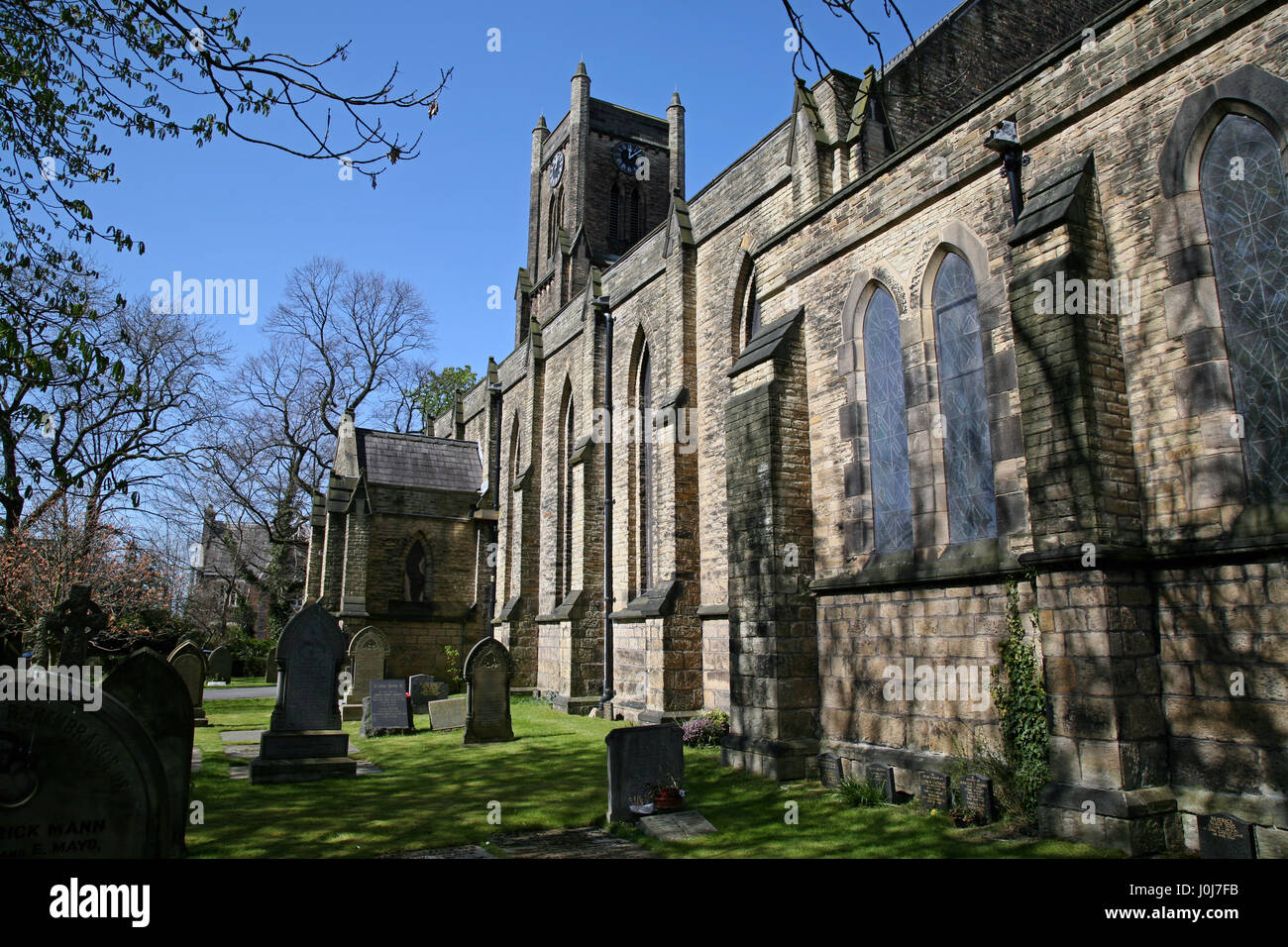 St John the Baptist Church and churchyard, Heaton Mersey between ...
