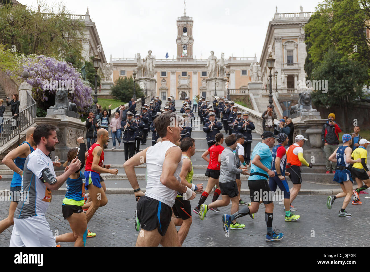 Rome, Italy - April 2, 2017: Athletes participating at the 23rd Rome ...