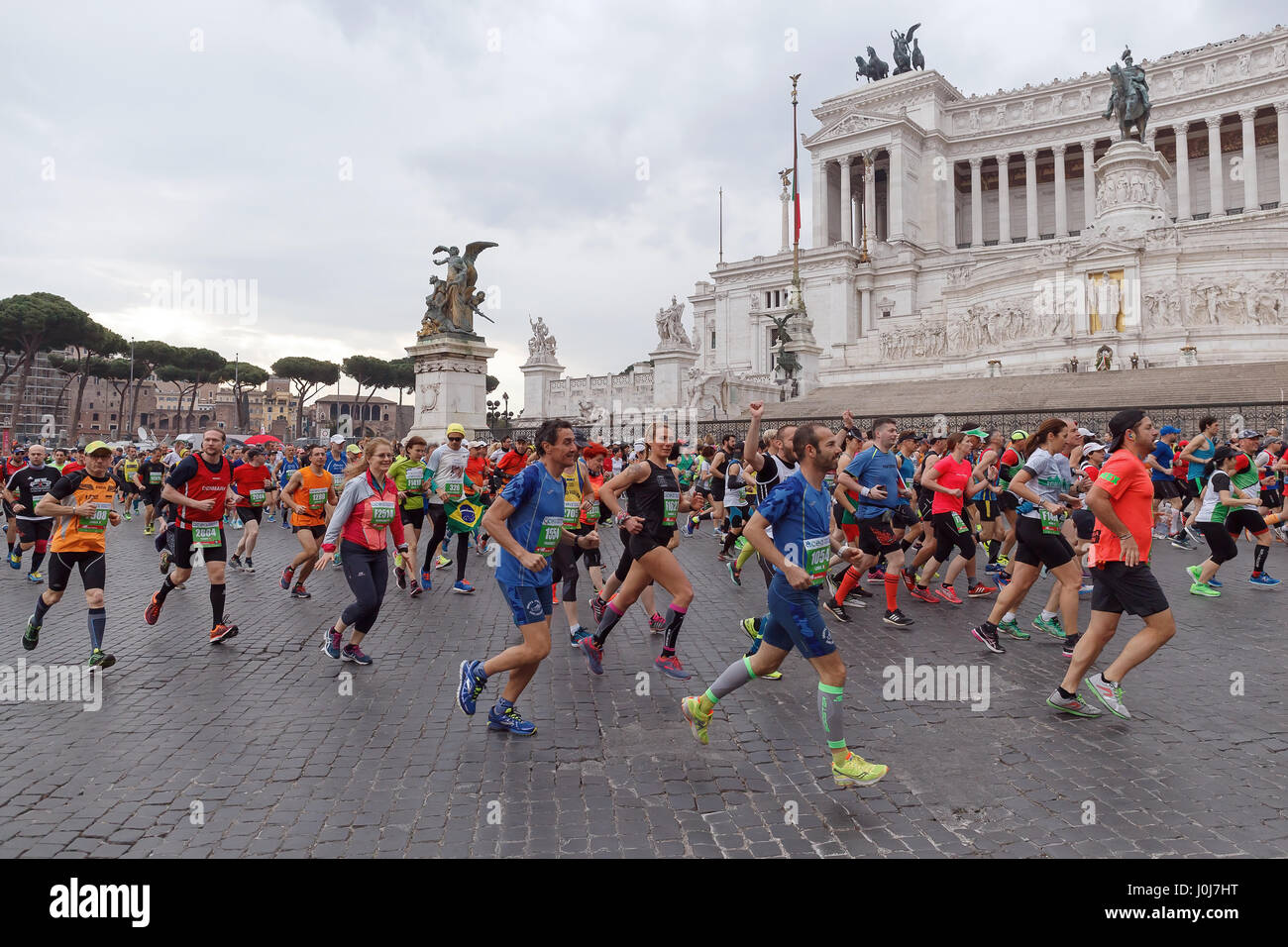 Rome, Italy - April 2, 2017: Athletes participating at the 23rd Rome ...