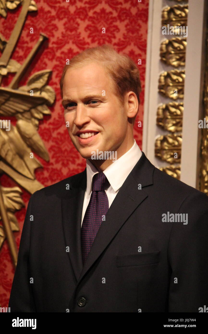 Prince William, London, UK - 1 April 2017: Prince William portrait wax ...