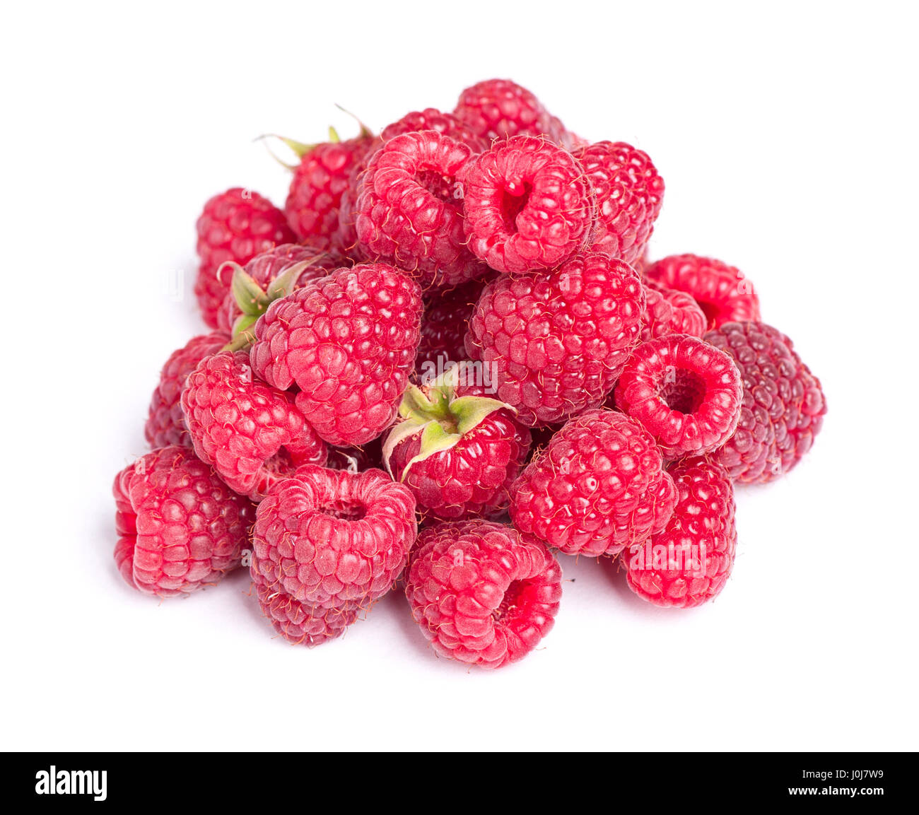 Heap of raspberries isolated on white background Stock Photo - Alamy
