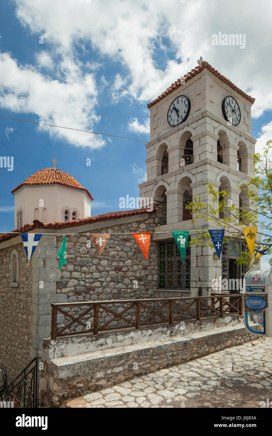 Village church in Lagia, Laconia, Greece. Mani Peninsula, Peloponnese ...
